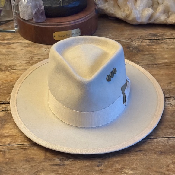 Nick Fouquet | Accessories | Nick Fouquet Cream Tan Flat Felt Fedora ...